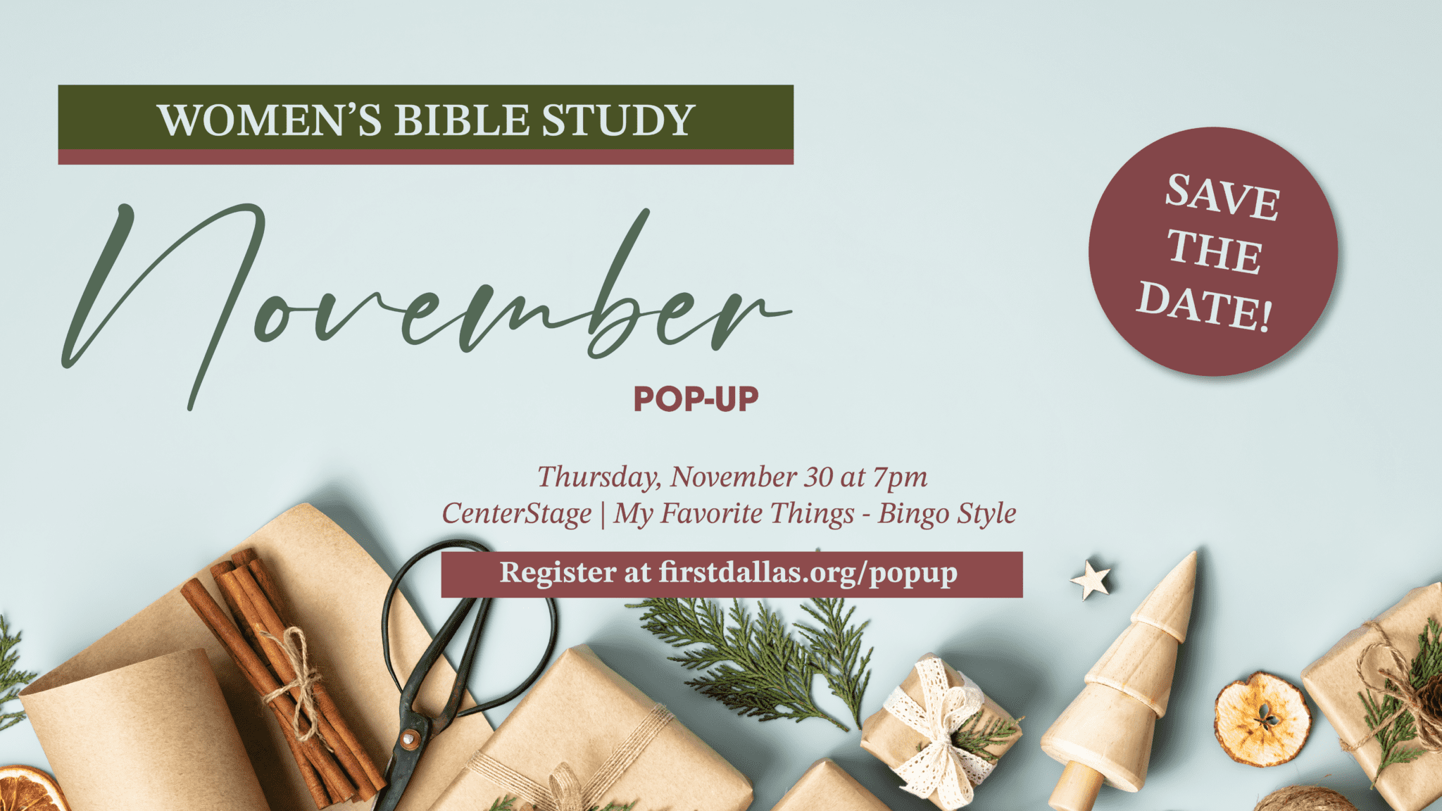 Women’s Bible Study | November Pop Up